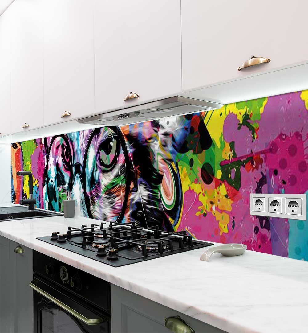 Mymaxxi Dekorationsfolie Küchenrückwand Katzen Graffiti Selbstklebend