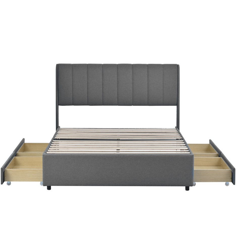 Rutaqian Polsterbett Doppelbett Jugendbett Gästebett 140 X 200 Cm