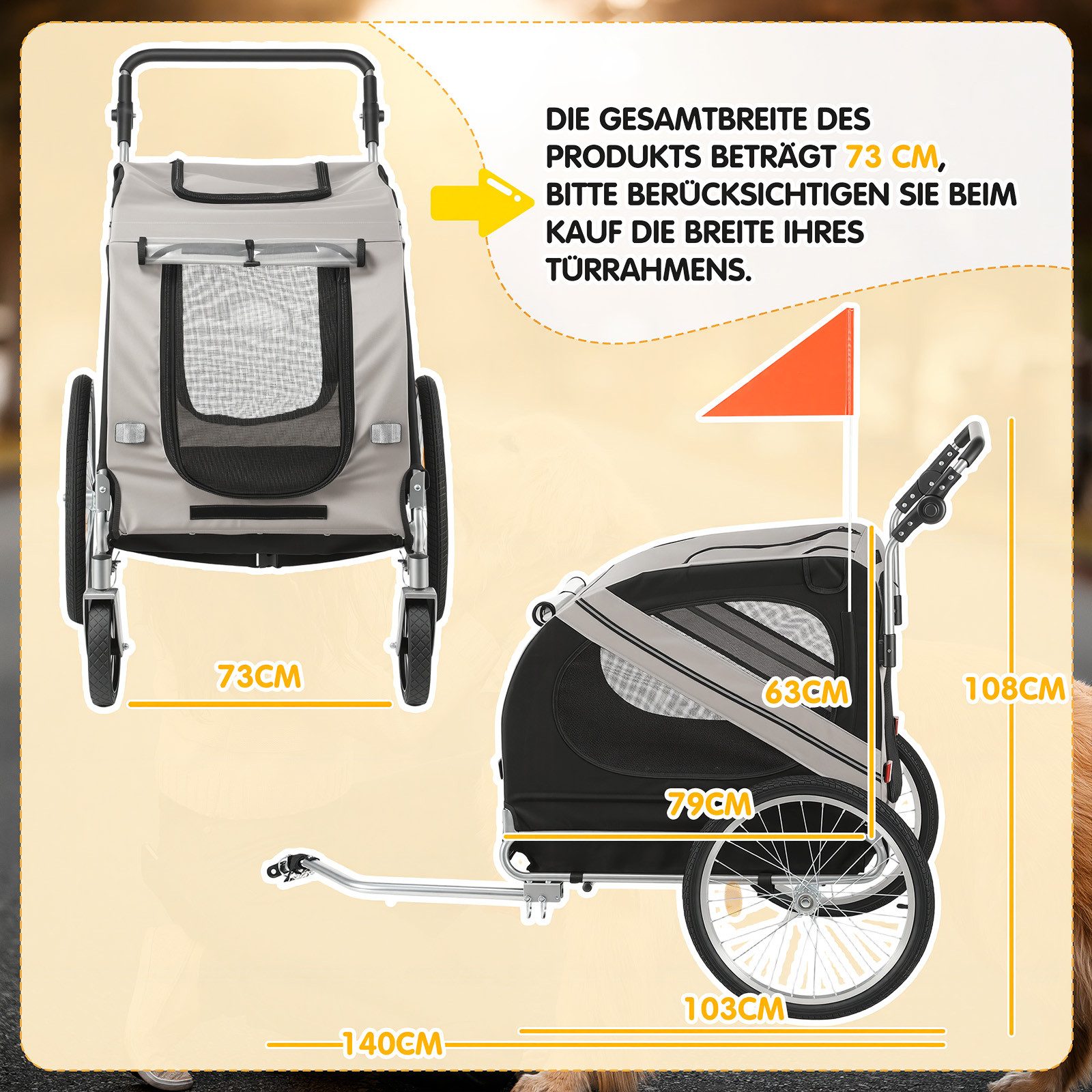 Hundeanhanger Fahrrad 60 Kg