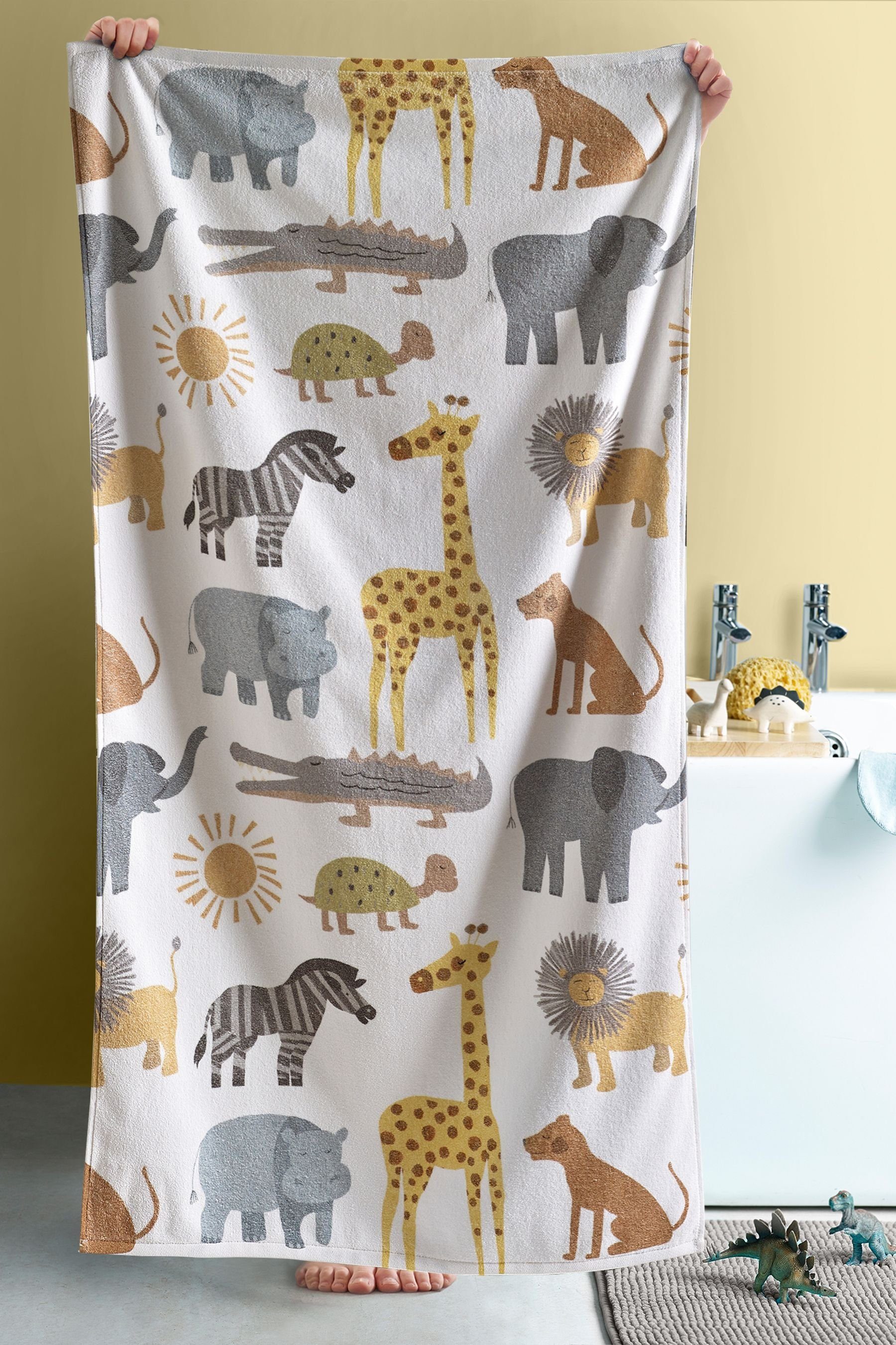 Next Handtuch Kinderhandtuch mit Safarimuster, (1-St)