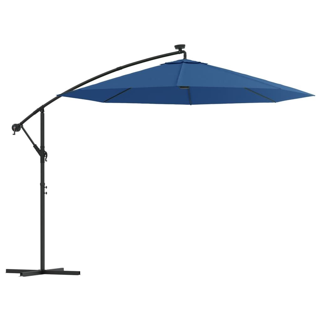 furnicato Sonnenschirm Ampelschirm mit Stahl-Mast 300 cm Azurblau