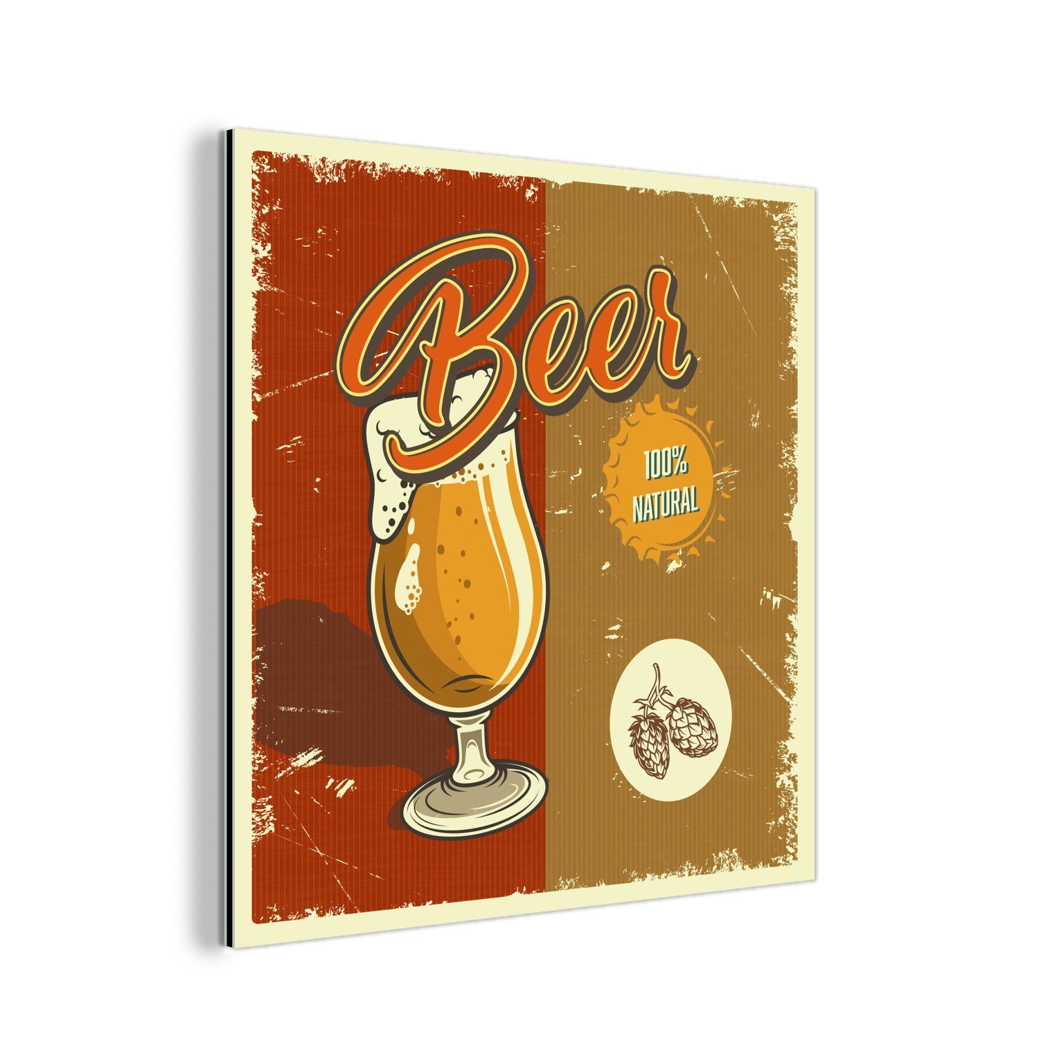 Muchowow Metallbild Mancave Bier Glas Vintage 1 St Alu Dibond