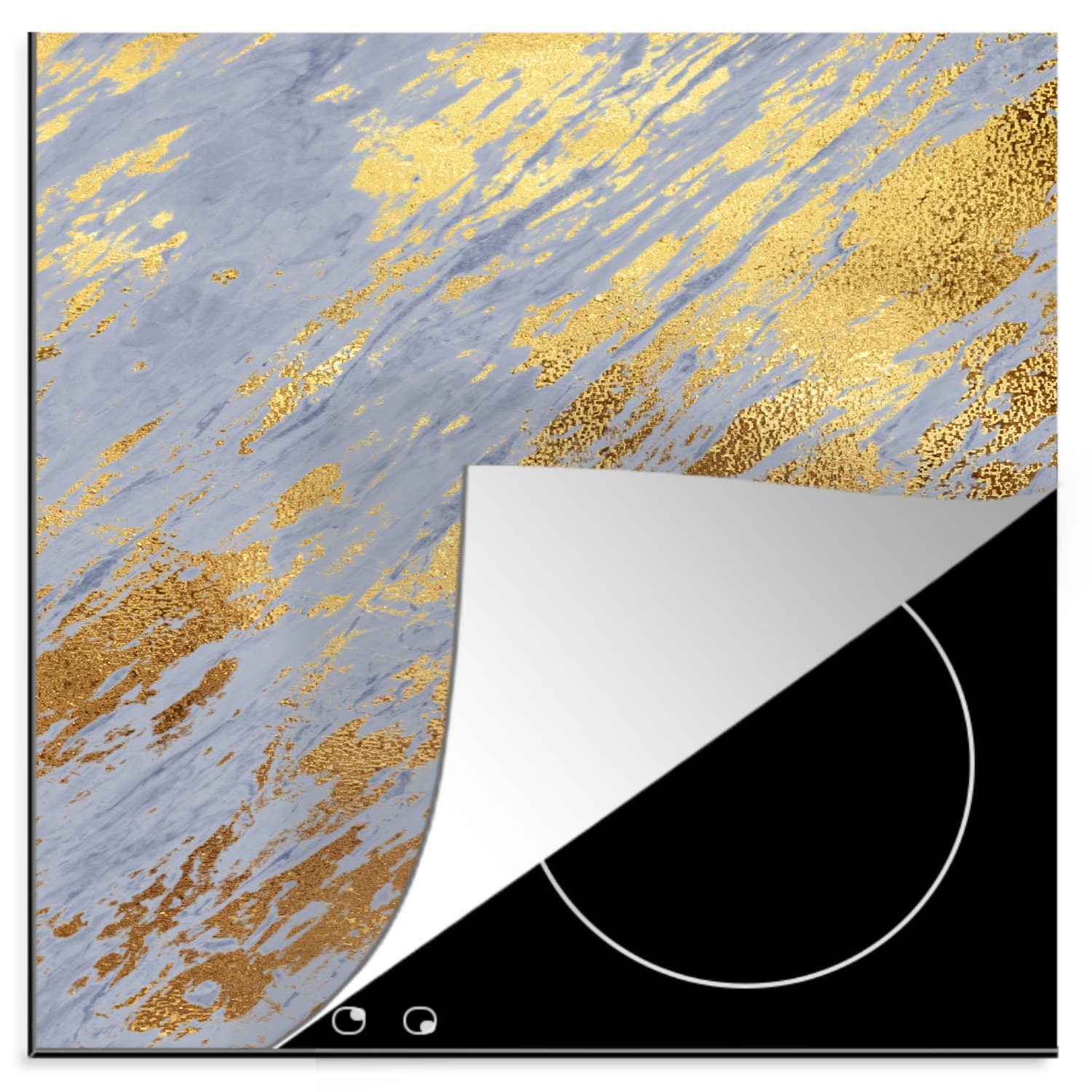 Muchowow Herdblende Abdeckplatte Marmor Gold Muster Vinyl 1 Tlg