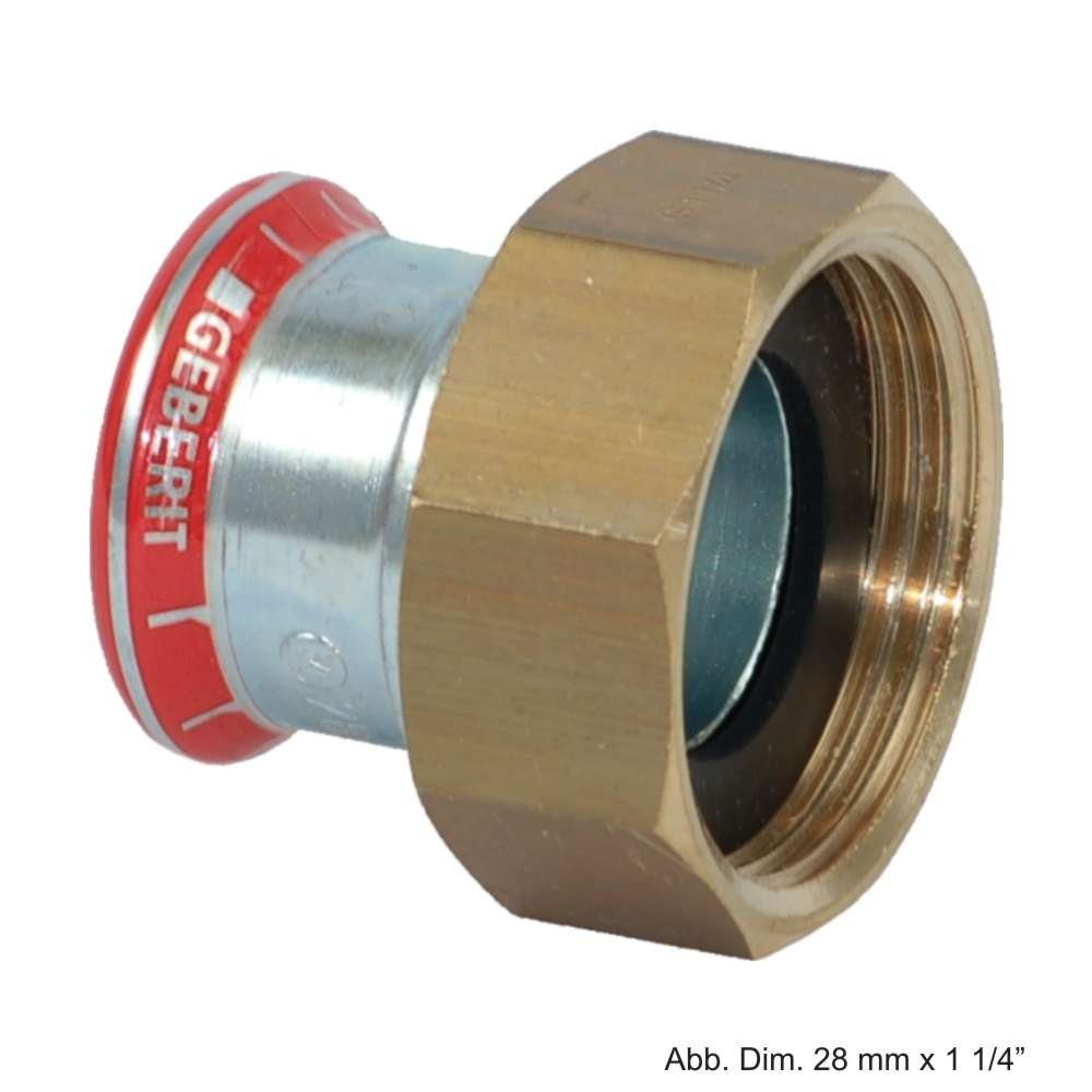 GEBERIT Wasserrohr Geberit Mapress C-Stahl Anschlussverschraubung flachdichtend, 28mm x 1