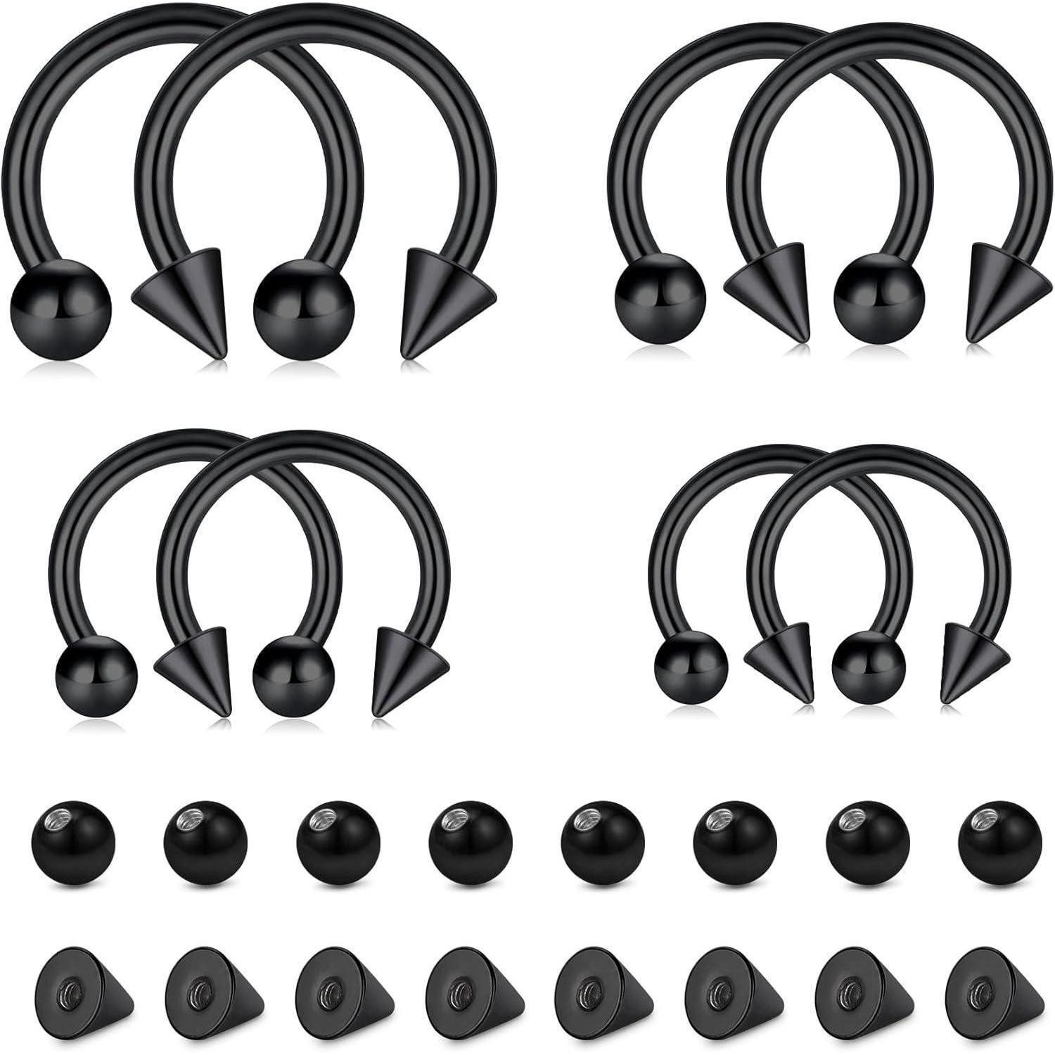 AVYRING Nasenpiercing 16G Edelstahl Hufeisen Septum Piercing Ring 6/8 ...