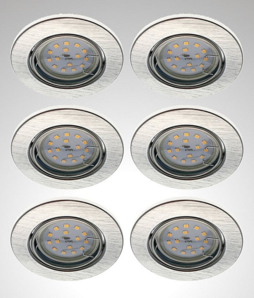 Trango Led Einbauleuchte 6er Set 6729 069mo Led Einbaustrahler In Alu