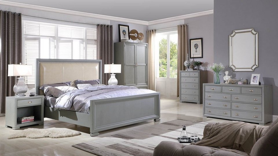 Jvmoebel Komplettschlafzimmer Bett Nachttisch Kommode 6 Tlg