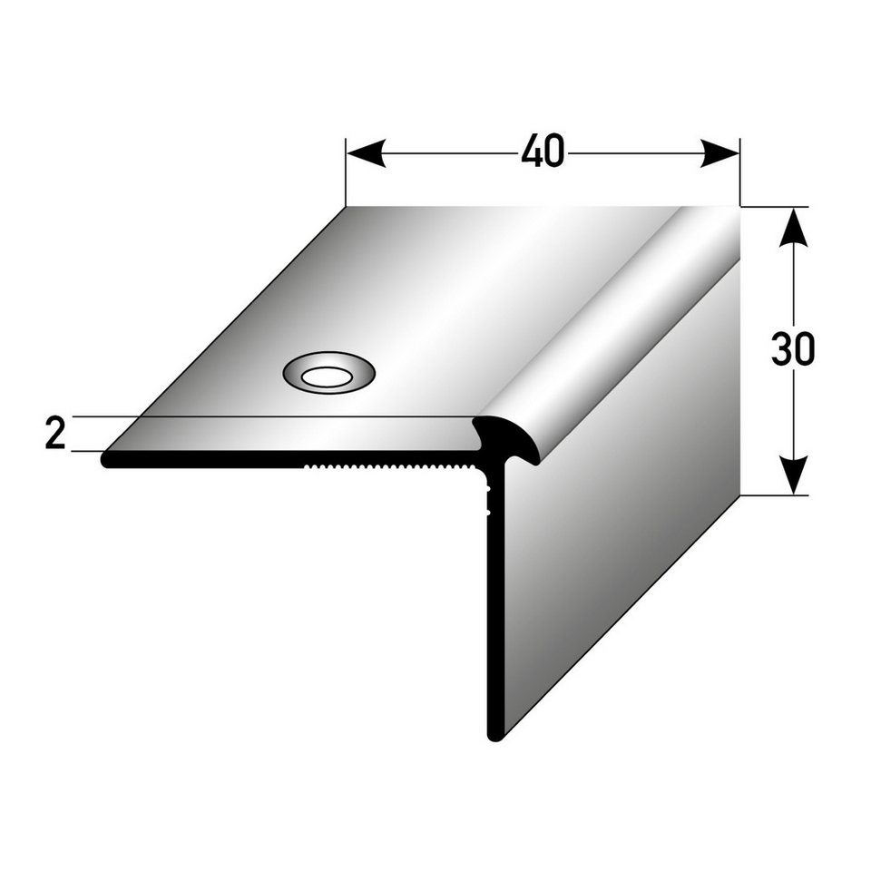 Proviston Treppenkantenprofil 30 X 40 X 2700 Mm Alu Eloxiert Spez