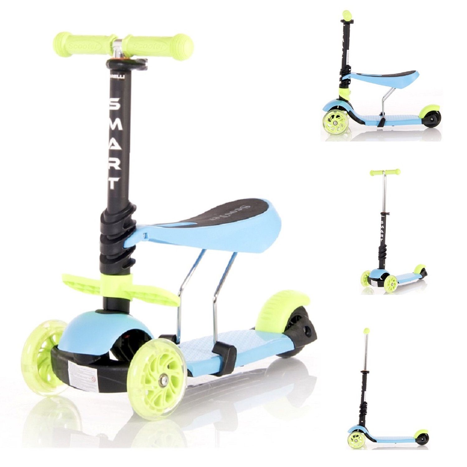 Lorelli Cityroller Kinderroller Smart 2 in 1, Smart PU Räder leuchten ...