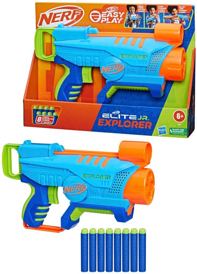 Hasbro Blaster Nerf Elite Jr, Explorer, inklusive 8 Darts, Blaster aus ...