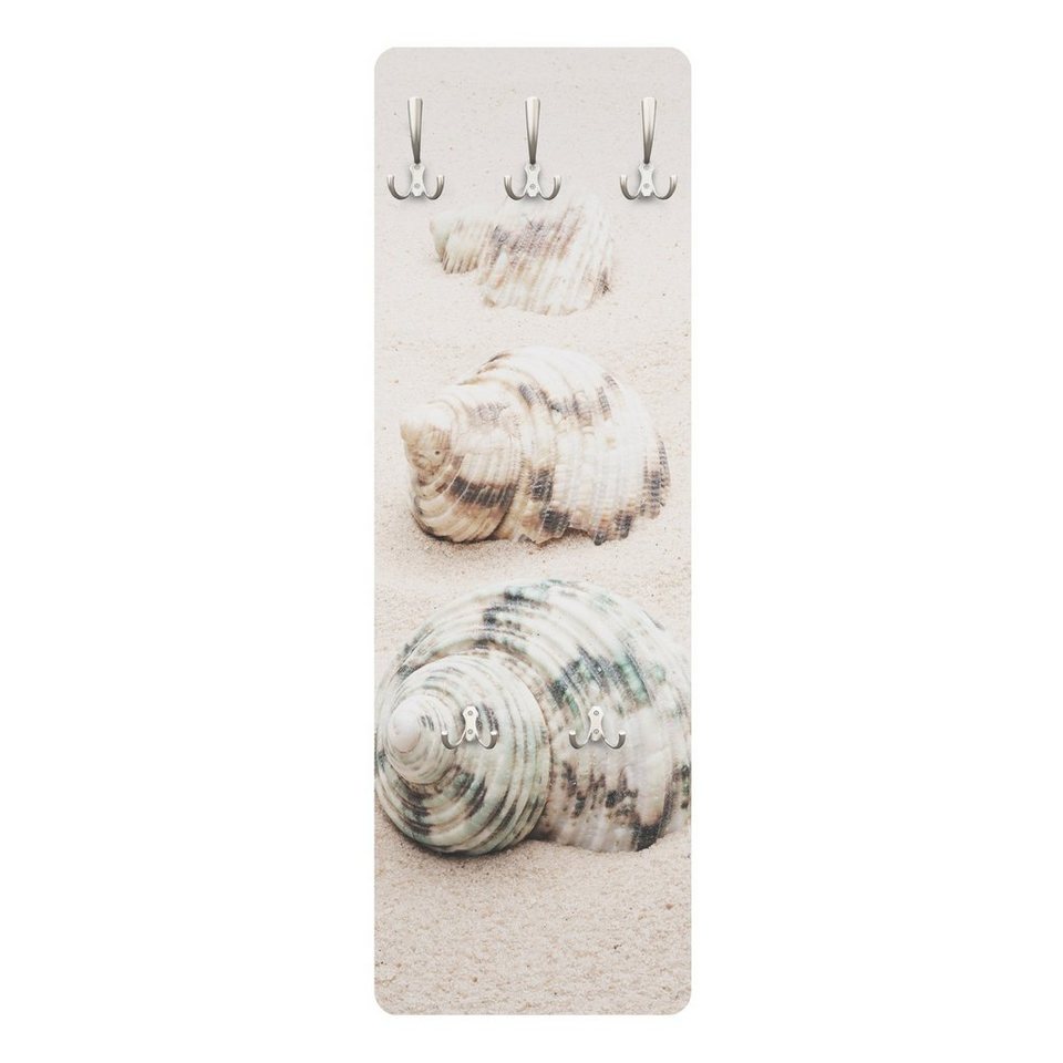 Bilderdepot24 Garderobenpaneel Beige Natur Strand Meer Muscheln Im Sand