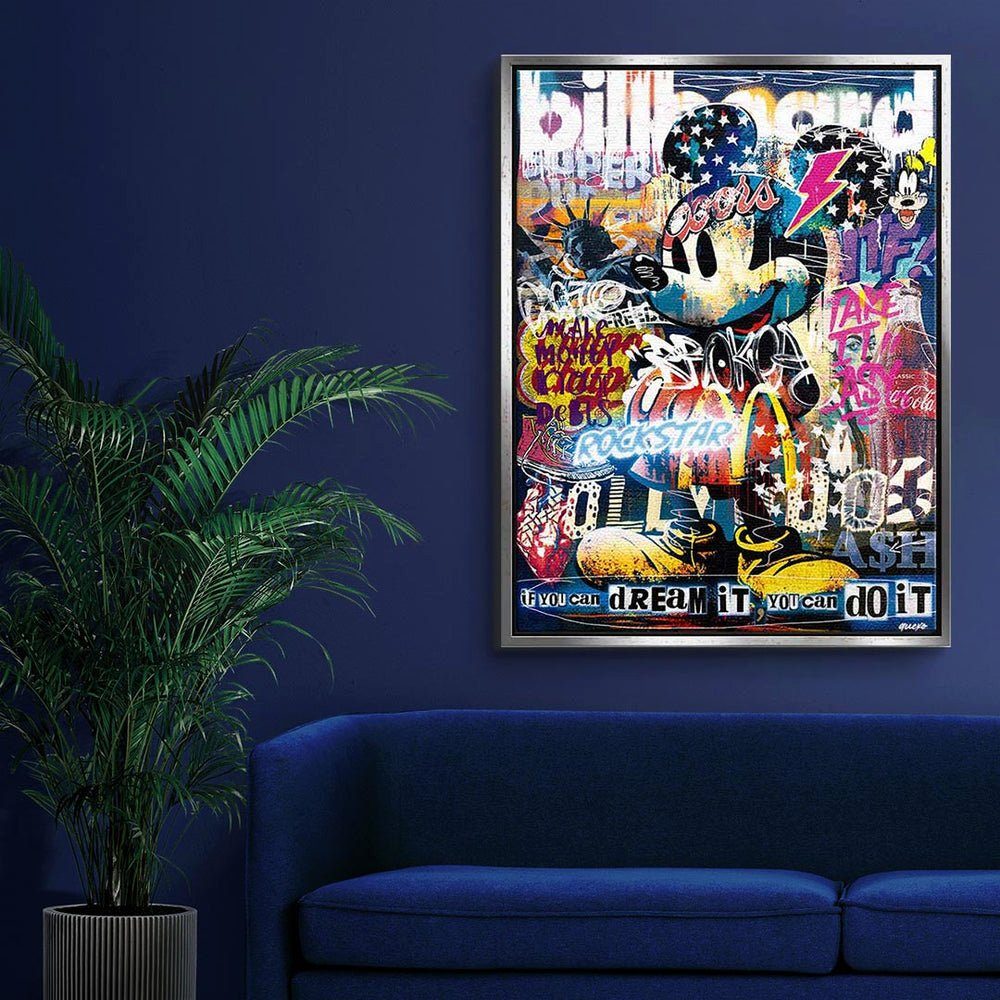 DOTCOMCANVAS® Leinwandbild, Micky Maus Leinwandbild Pop Art Collage ...