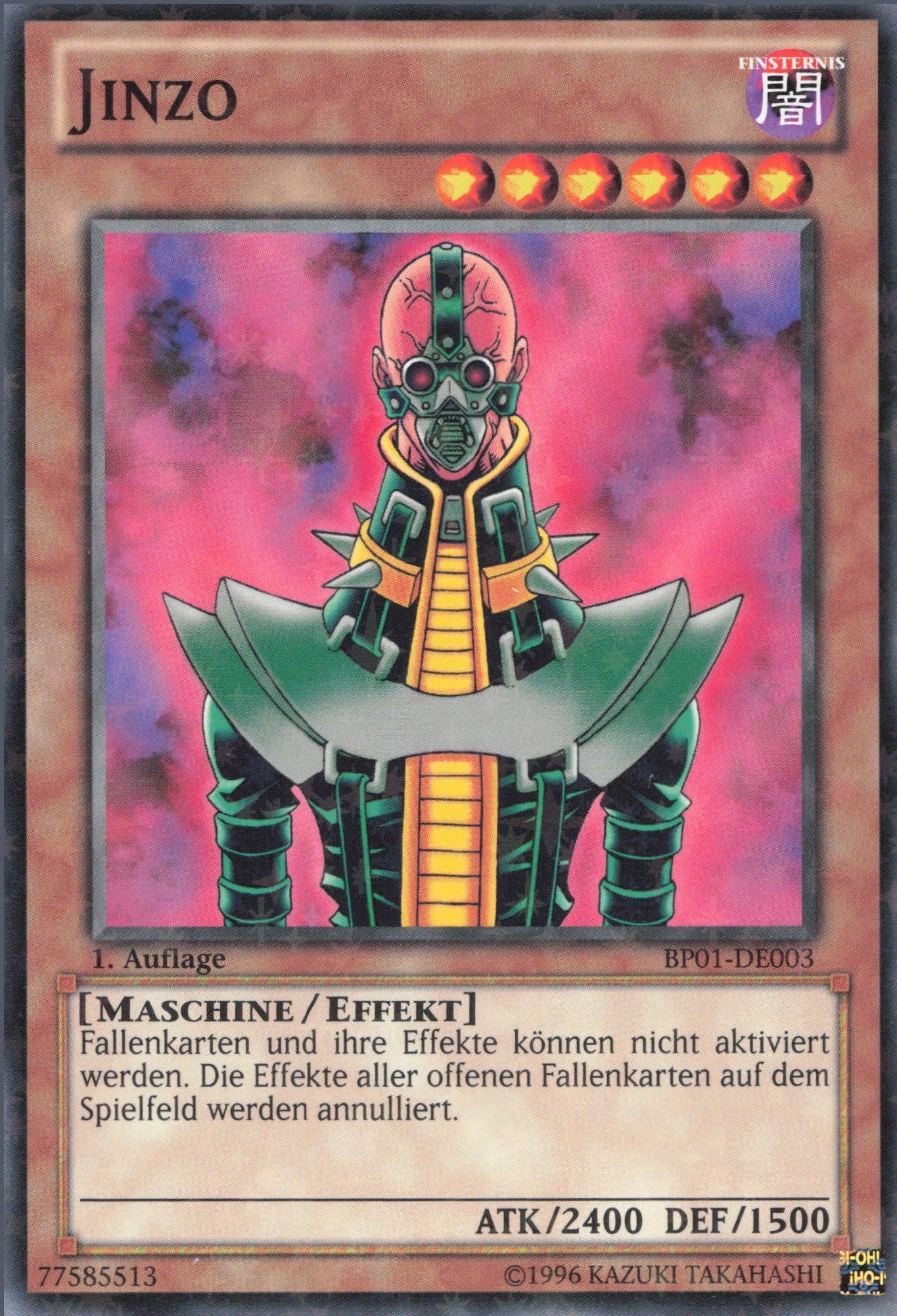 ReCollectibles Sammelkarte YuGiOh Karte Jinzo (V.2) deutsch, Yu-Gi-Oh! Karte BP01-DE003 Starfoil ...