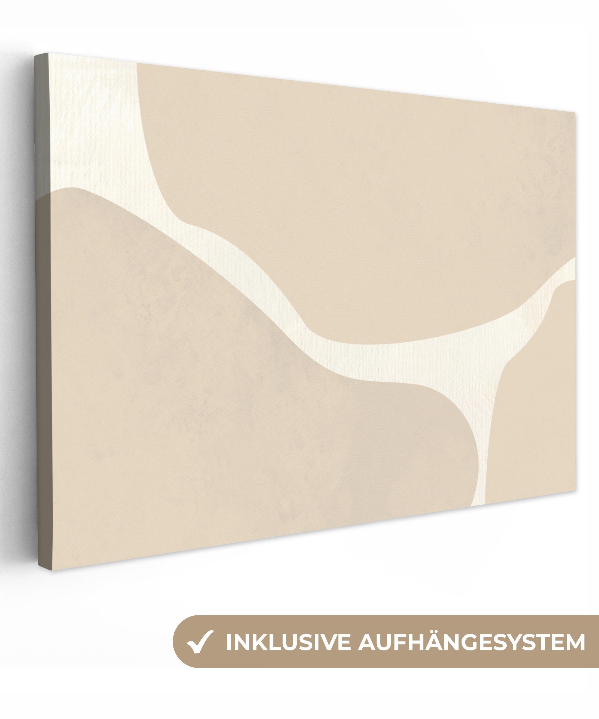 Onemillioncanvasses® Leinwandbild Abstrakt Beige Moderne Kunst 1