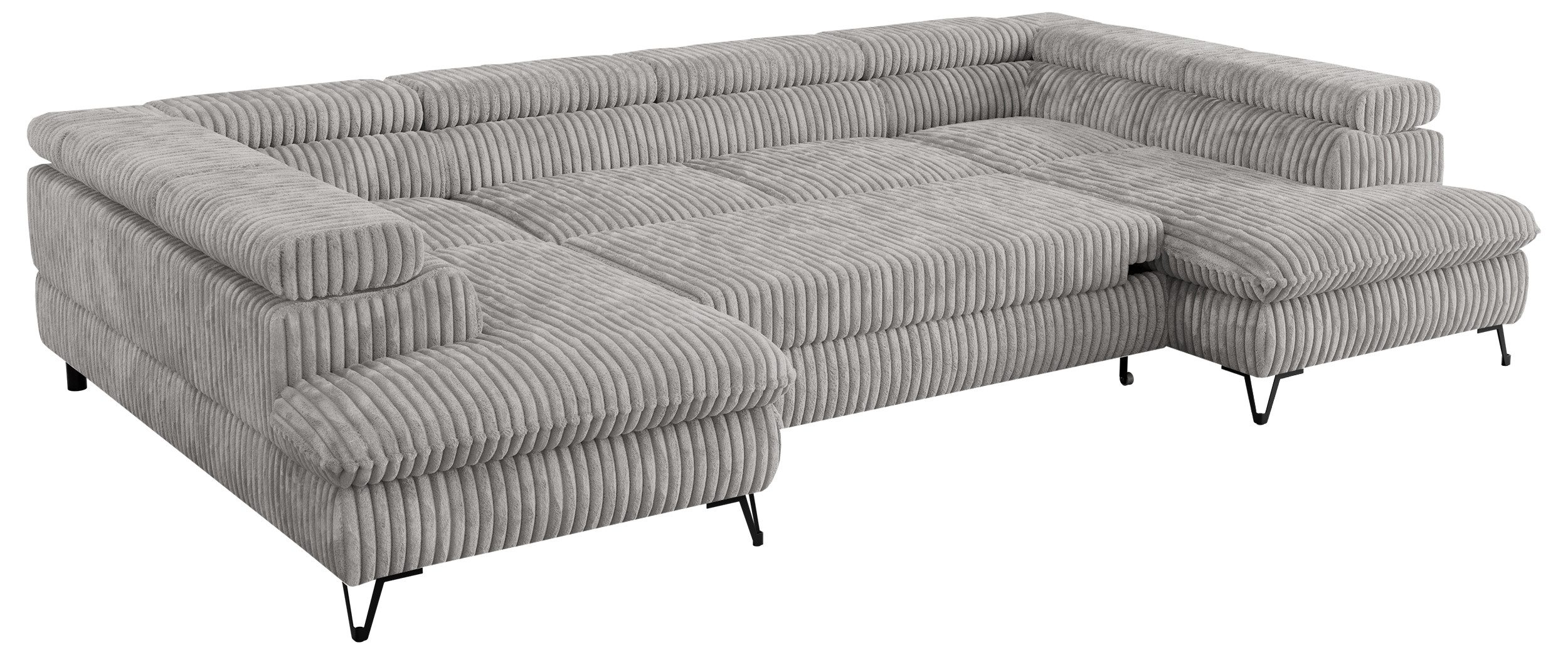 Preisvergleich für MKS MÖBEL Ecksofa PETER U, Set, Ecksofa U-Form, Wellenfedern, T30-Schaum ...