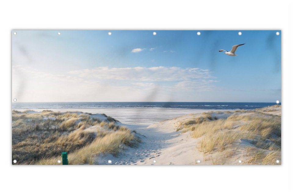 Muchowow Balkonsichtschutz Düne Möwe Strand Meer Sonne 1 St