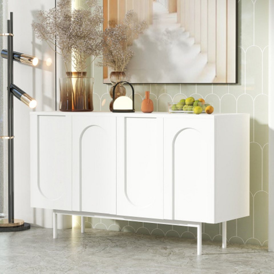 Xdeer Sideboard Sideboard Mit 4 Türen Im Bogenmuster Für Esszimmer Und