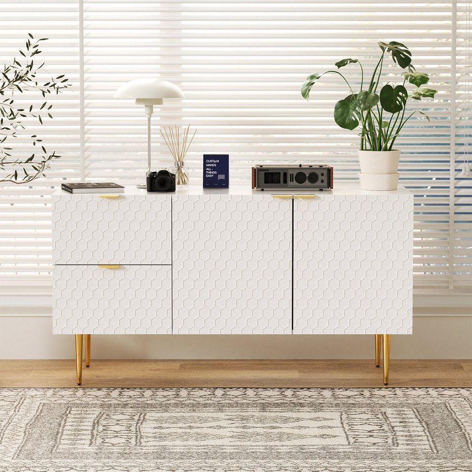 Xdeer Sideboard Sideboard Mit Besonderem Muster Und Haptik Schubladen