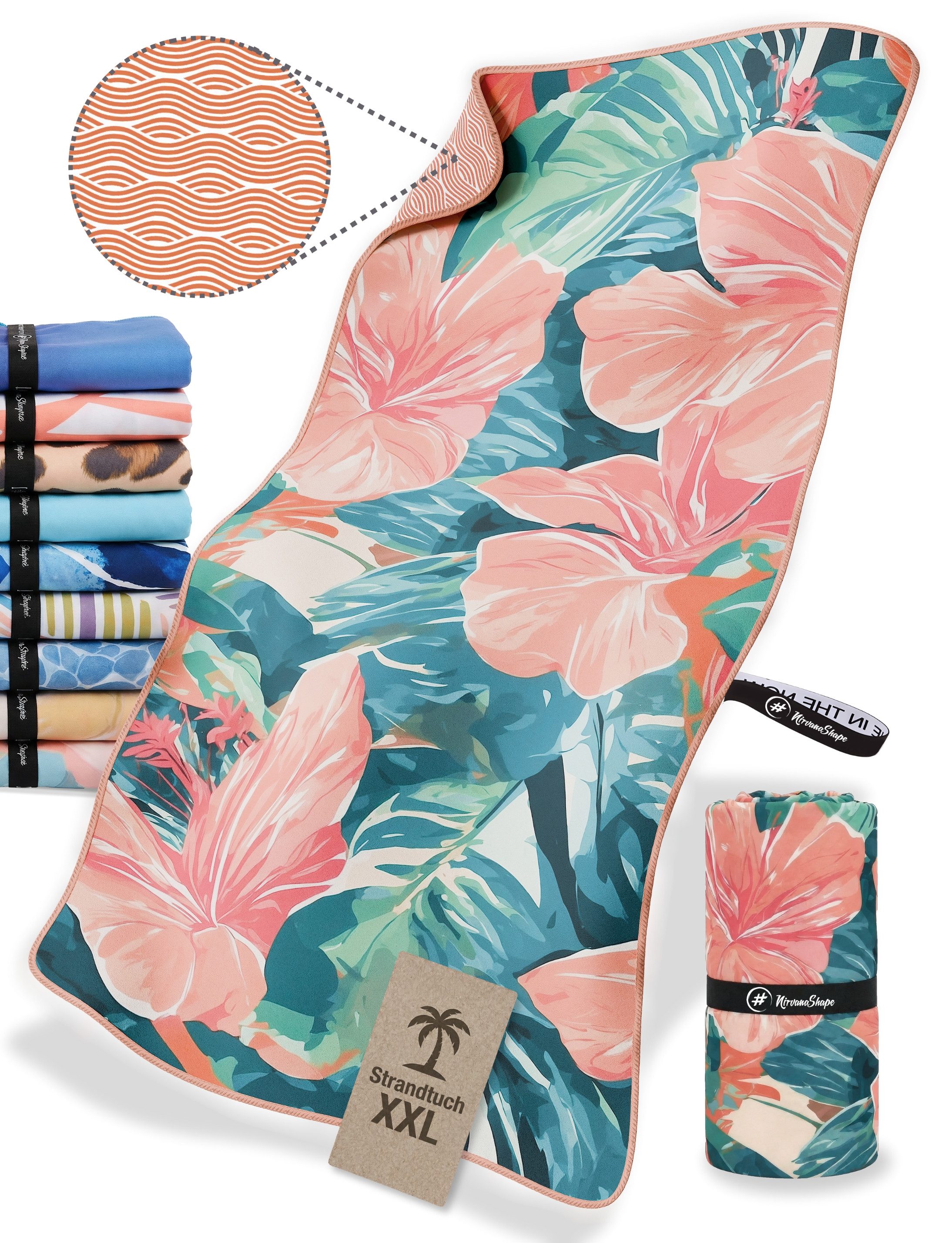 NirvanaShape Strandtuch Strandtuch XXL - Strandhandtuch, Mikrofaser ...