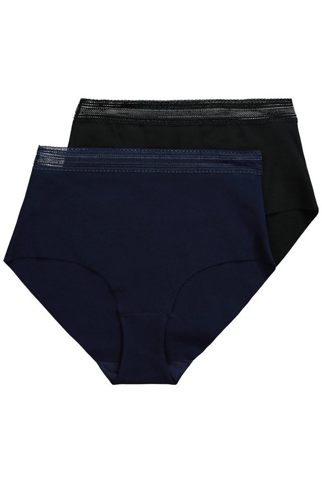 Ulla Popken Slip Maxislips 2er Pack Clean Cut Höher Geschnitten