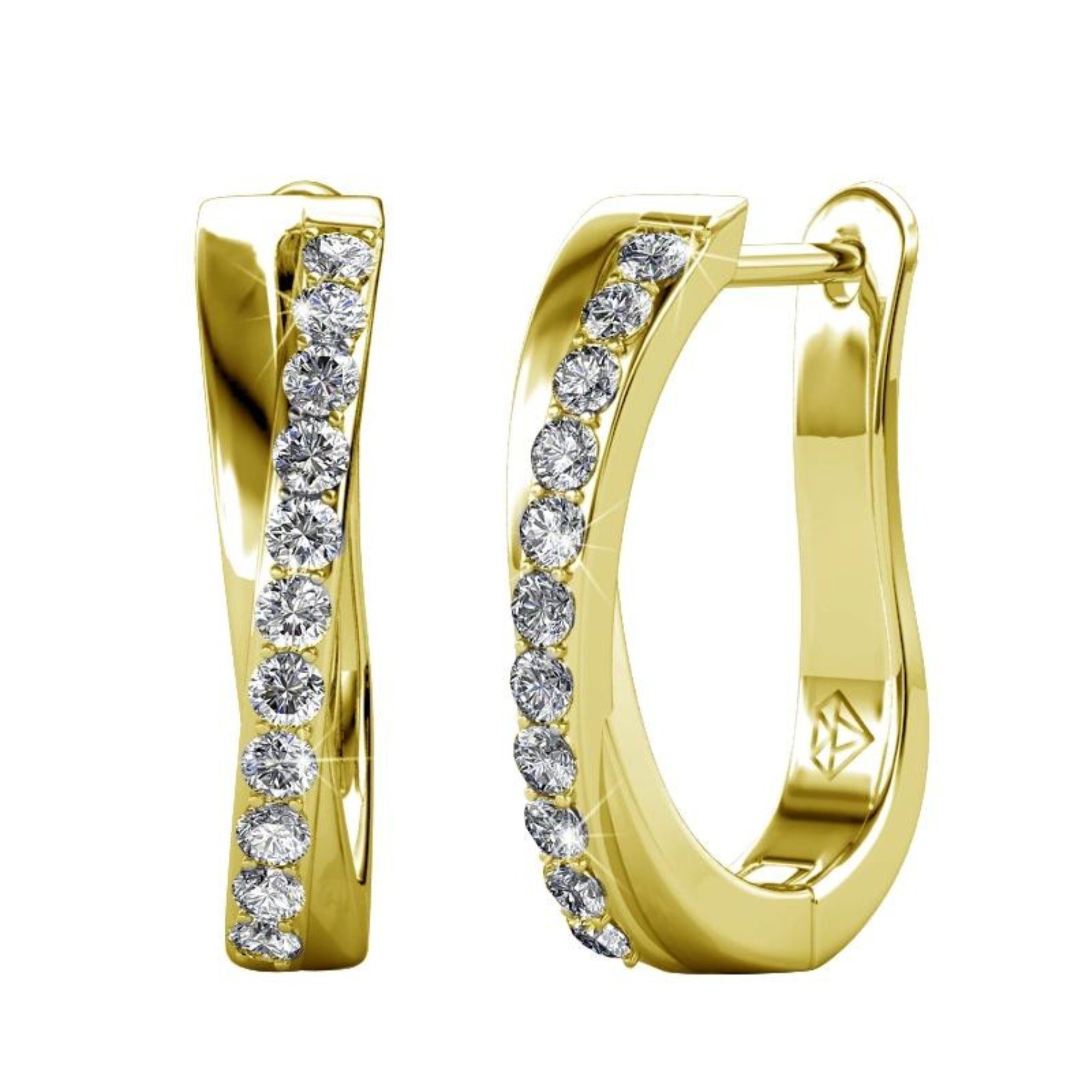 Ella Eisvogel Ohrring-Set Criss Ohrringe - Gold und Kristall Ohrstecker ...