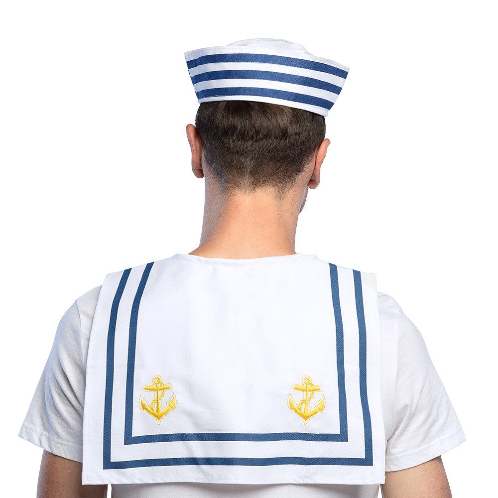 Boland Kostüm Matrose Navy Set Hut und Kragen, Faschingskostüm ...