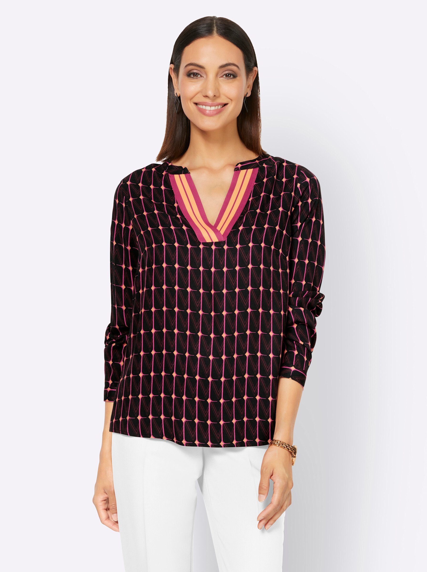 Heine Klassische Bluse Druckbluse Topaktuelle Blockstreifen