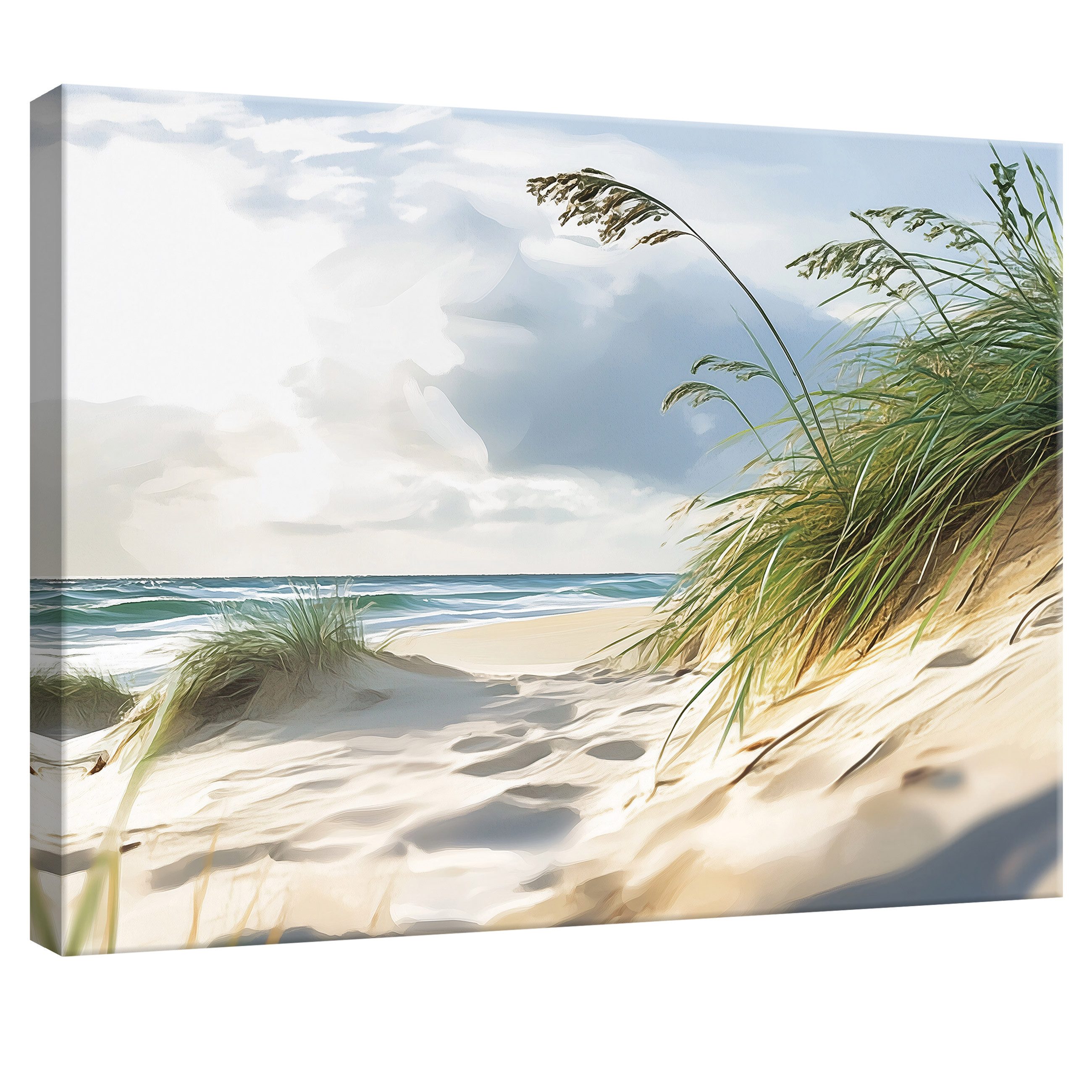 Wallarena Leinwandbild Strand Meer Natur Landschaft Wandbilder XXL Wand Deko Bilder Modern ...