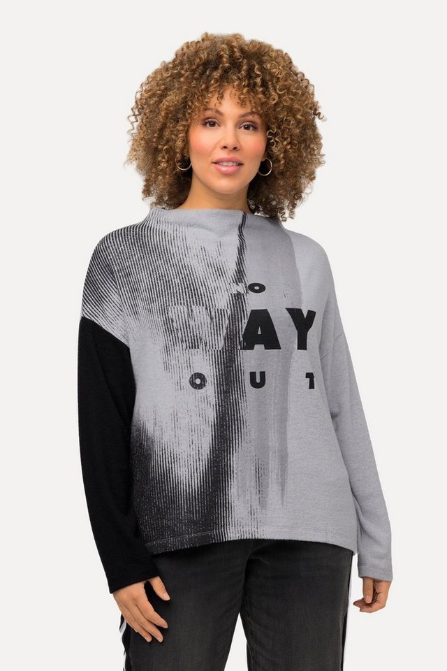 Ulla Popken Sweatshirt Kuschel Sweater Oversized U Boot Ausschnitt