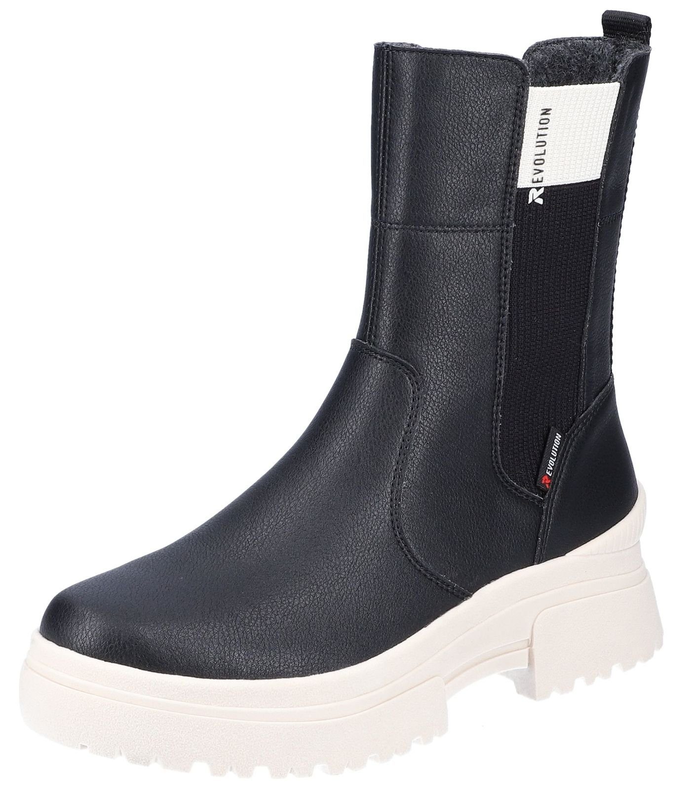 Rieker Stiefel Leder/Textil Stiefelette, Verschluss: Reißverschluss