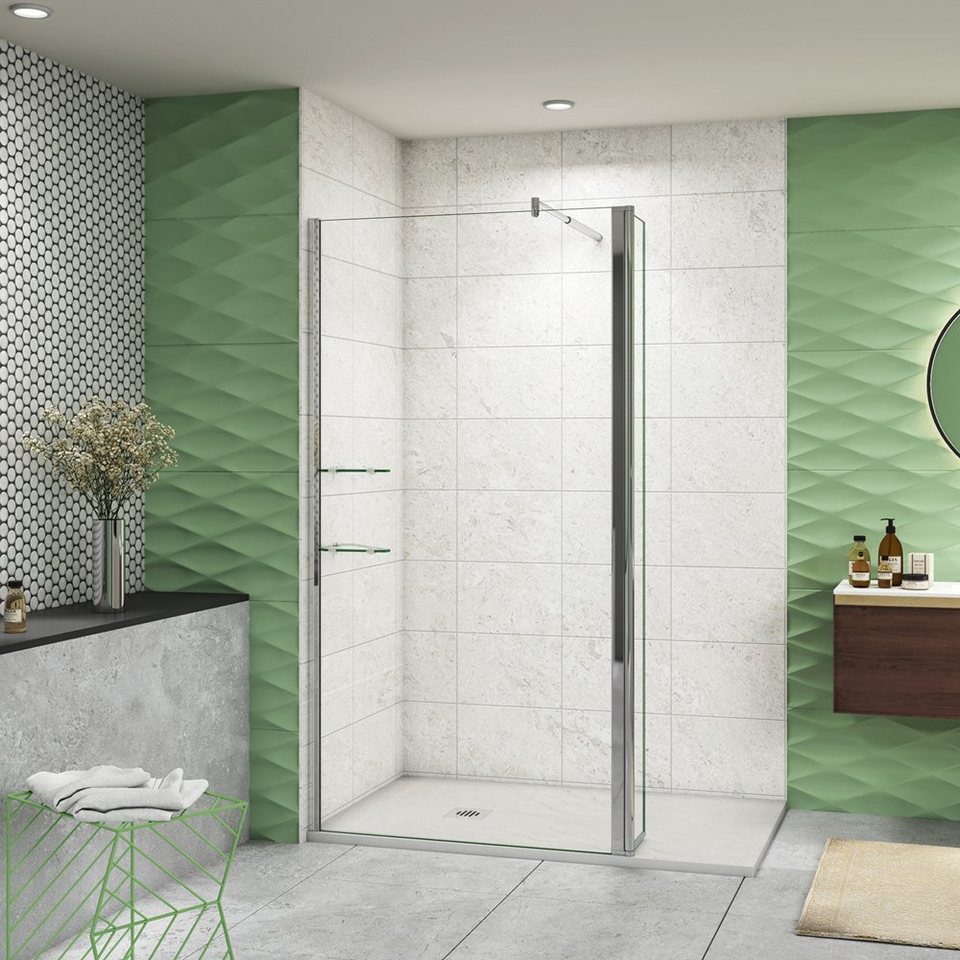 Duschspa Duschwand Nano Glas Glaswand Mit Flipper Panel Walk In Dusche