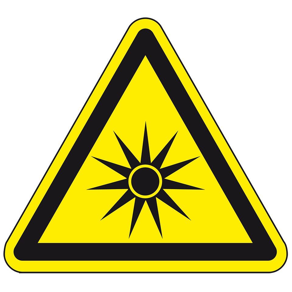 König Werbeanlagen Hinweisschild Aufkleber I Warnschild Warnung vor optischer Strahlung, Folie ...