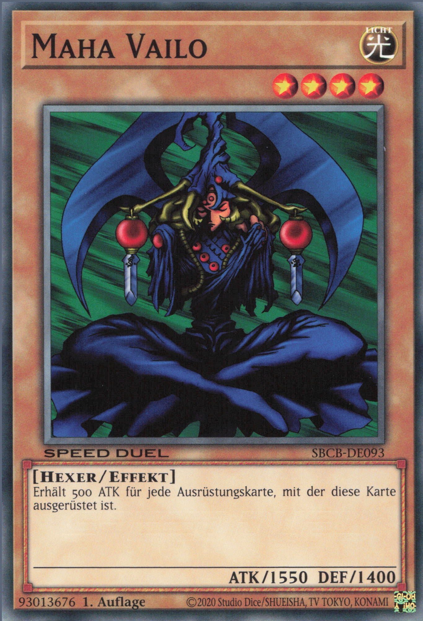 ReCollectibles Sammelkarte YuGiOh Karte Maha Vailo deutsch, Yu-Gi-Oh! Karte SBCB-DE093 Common