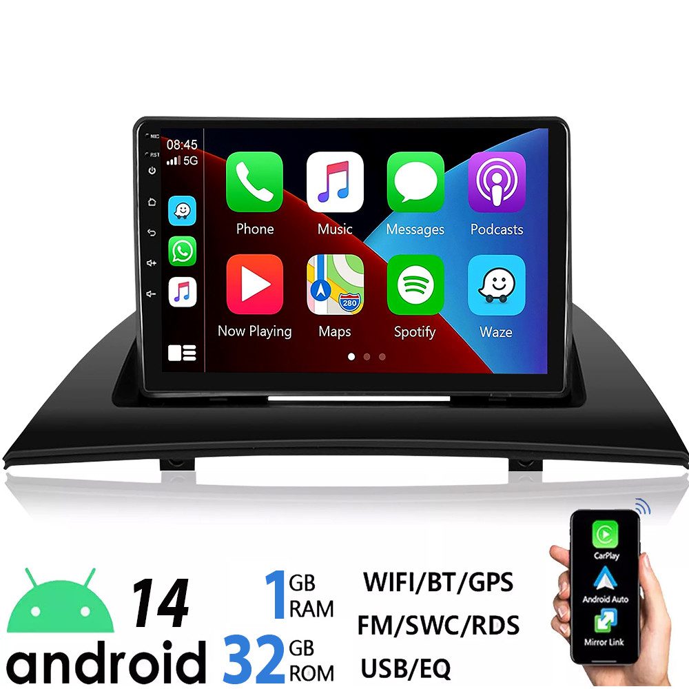 ESSGOO 4+64G Für BMW X3 E83 2004-2012 Android 14 GPS Navi WIFI BT RDS Carplay Autoradio (AM, FM ...