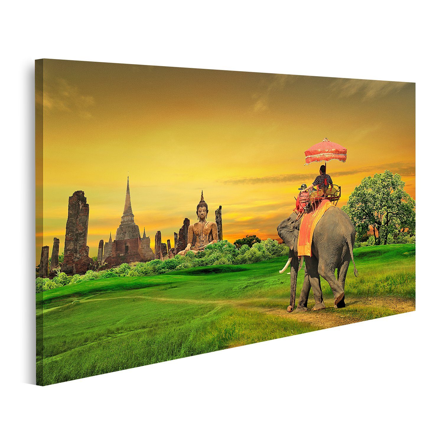 islandburner Leinwandbild Bild auf Leinwand Sonnenuntergang auf dem Lande in Thailand Wandbild P