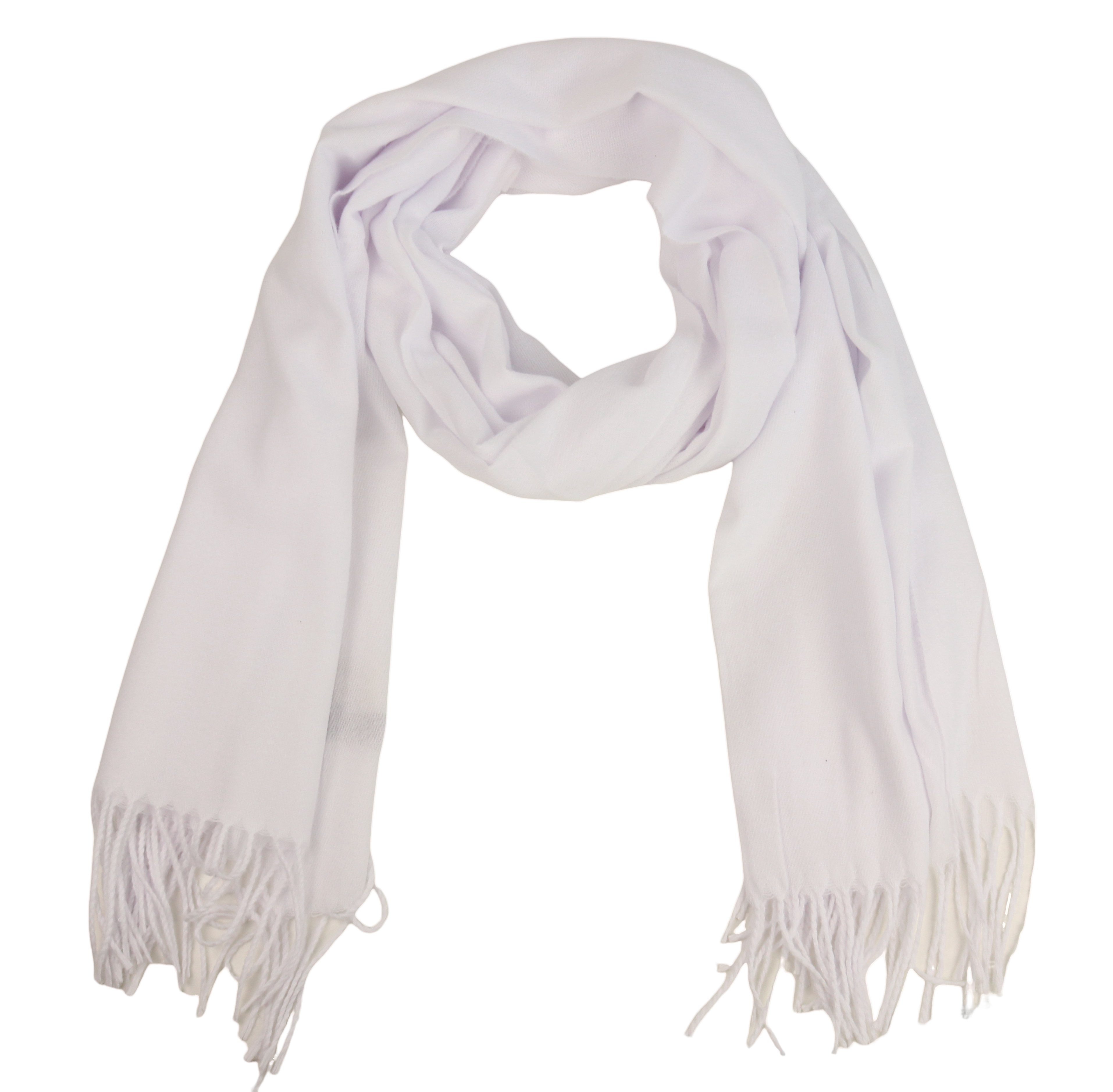 Mirrosi Modeschal Weicher Und Warmer Unifarbe Schal Mit Fransen