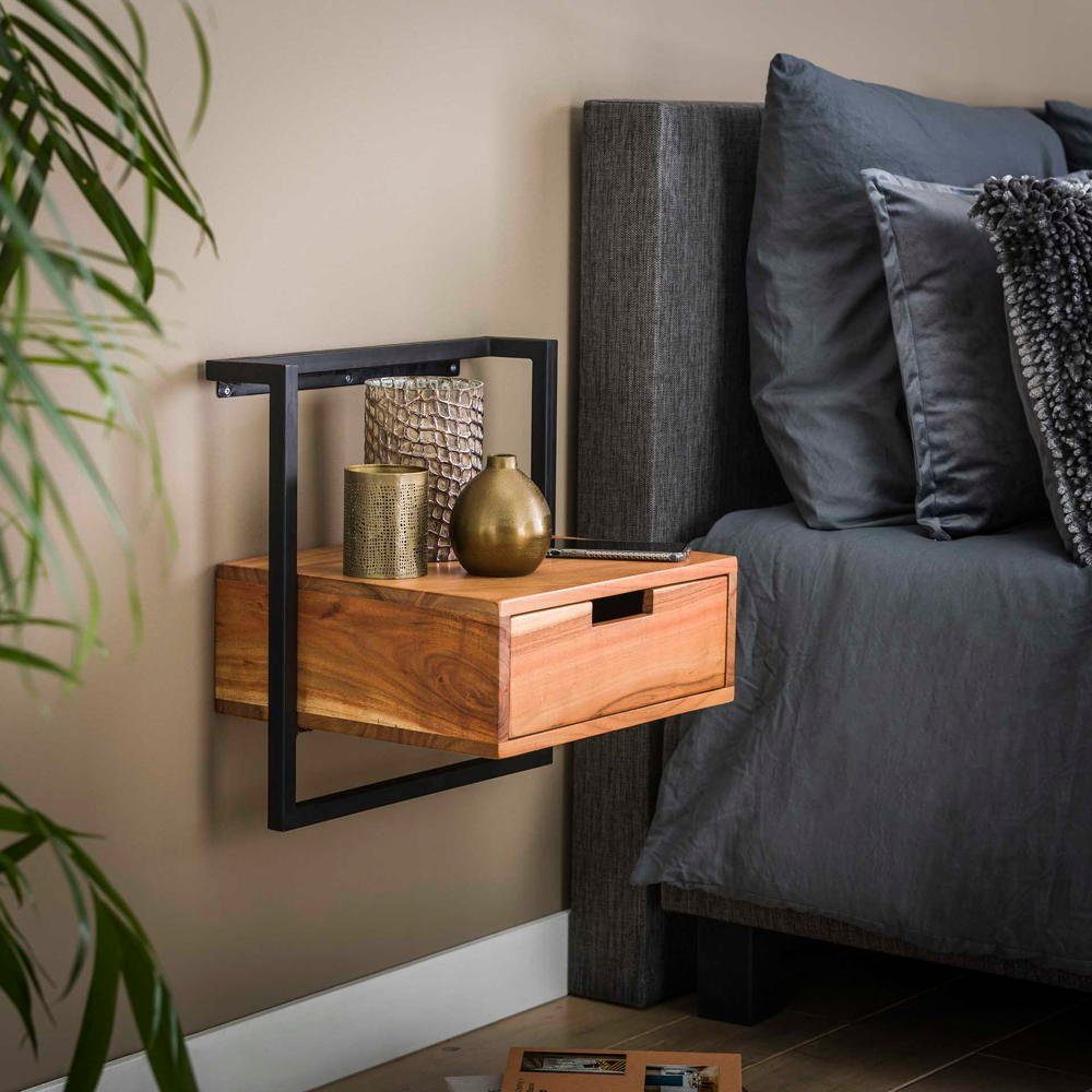 Ringo Living Sideboard Massivholz Nachttisch Kaia In Natur Hell Und