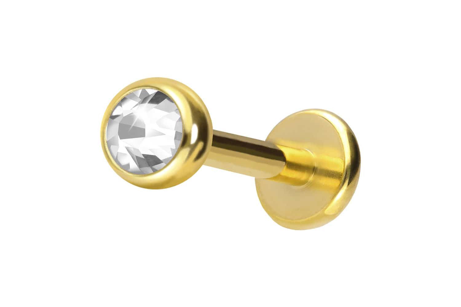 PIERCINGLINE Piercing-Set (Labrets, 18 Karat Gold Labret DIAMANT)