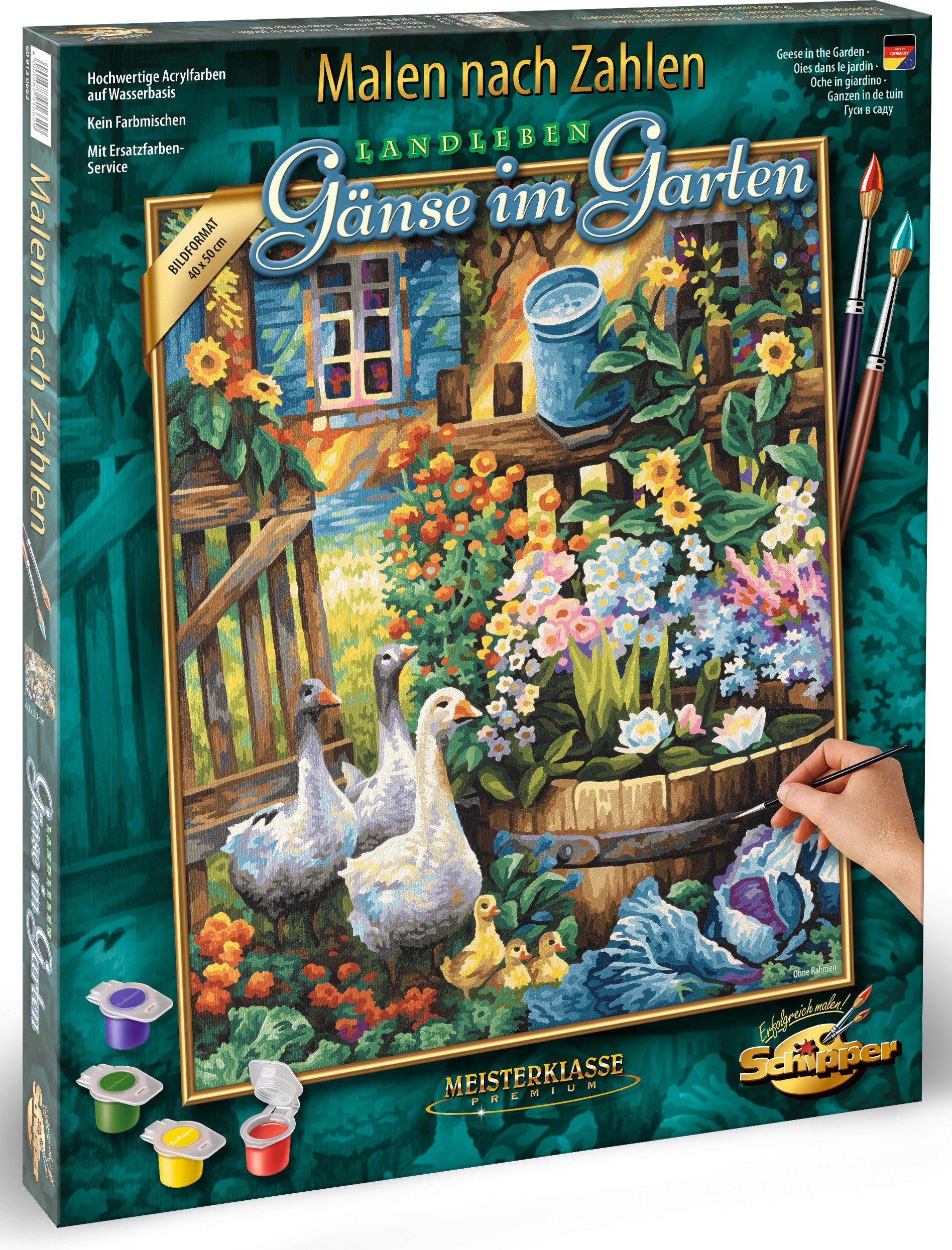 Schipper Malen nach Zahlen Meisterklasse Premium - Gänse im Garten, Made in Germany