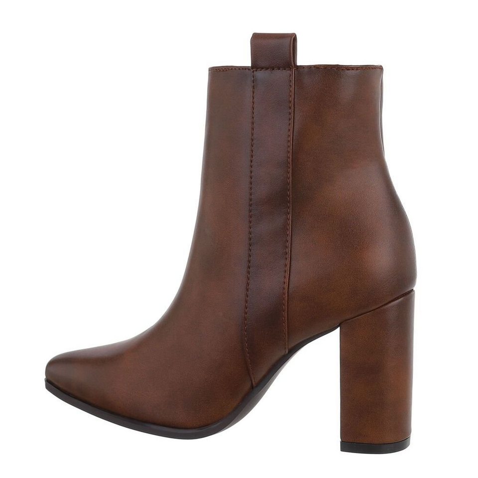 Ital Design Damen Elegant Stiefelette Blockabsatz High Heel