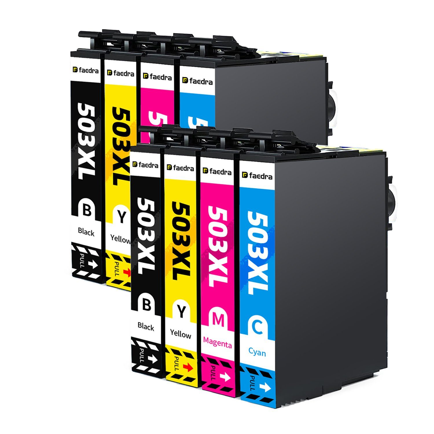 faedra Tinte EPSON 503 XL für XP-5200 XP-5205 WF-2960DWF WF-2965DWF, 8 Pack Tintenpatrone ...