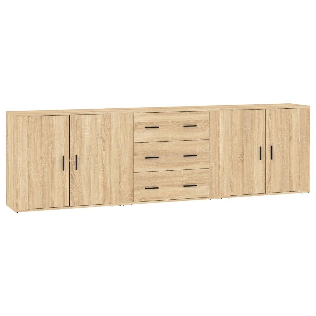 Vidaxl Sideboard Sideboards 3 Stk Sonoma Eiche Holzwerkstoff 3 St