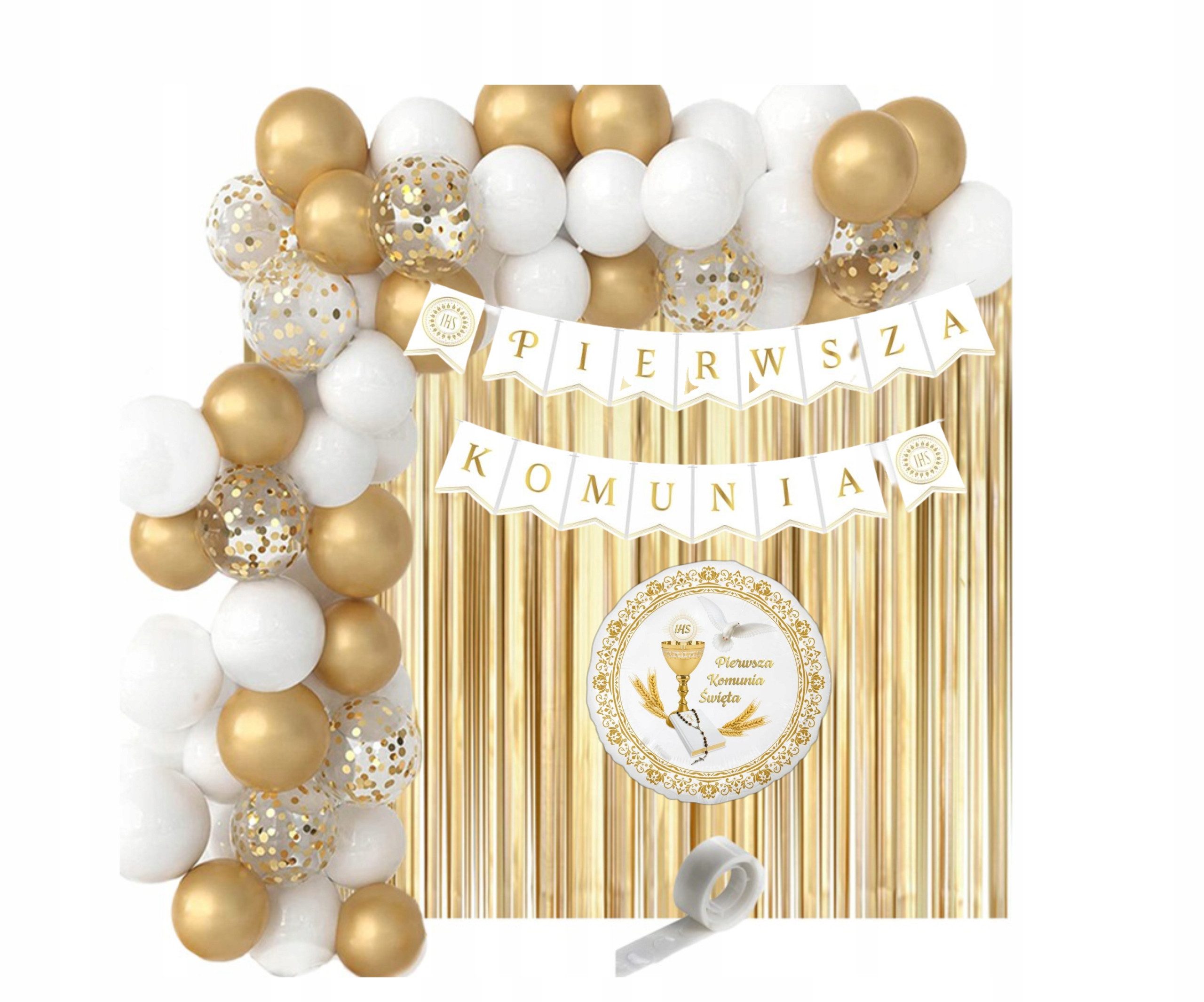Festivalartikel Luftballon Erstkommunion Dekorationsset - Banner, Vorhang, Luftballons Eleganz ...