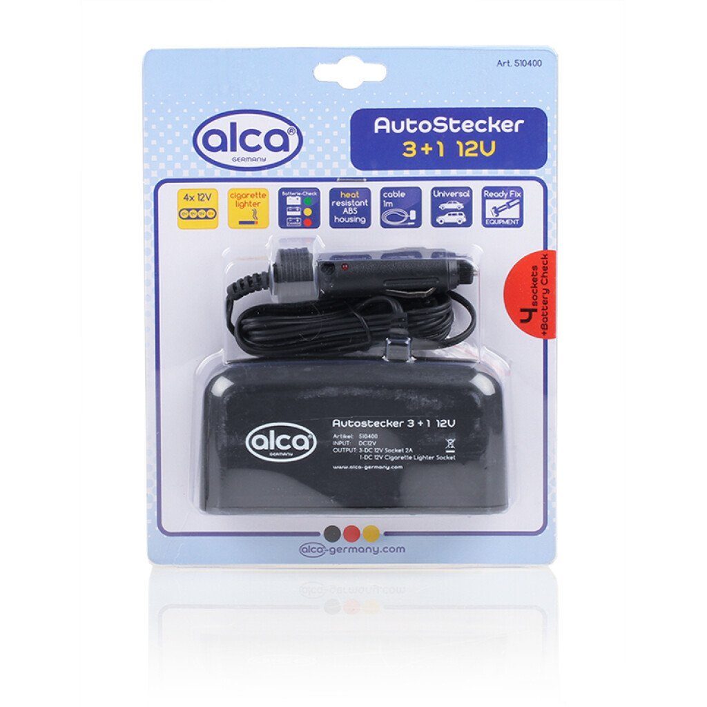 alca alca® Auto Stecker Vierfachstecker 12V KFZ Adapter (MY:123)