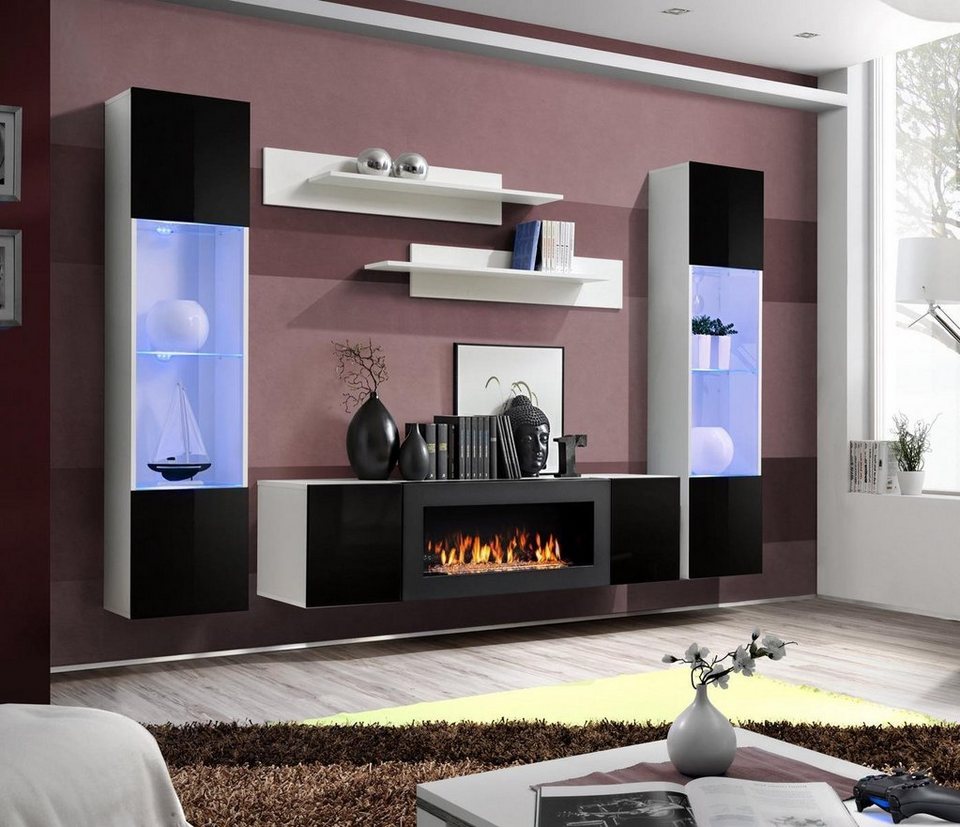 Jvmoebel Wohnzimmer Set Wohnzimmer Wohnwand Tv Ständer Regal Luxus