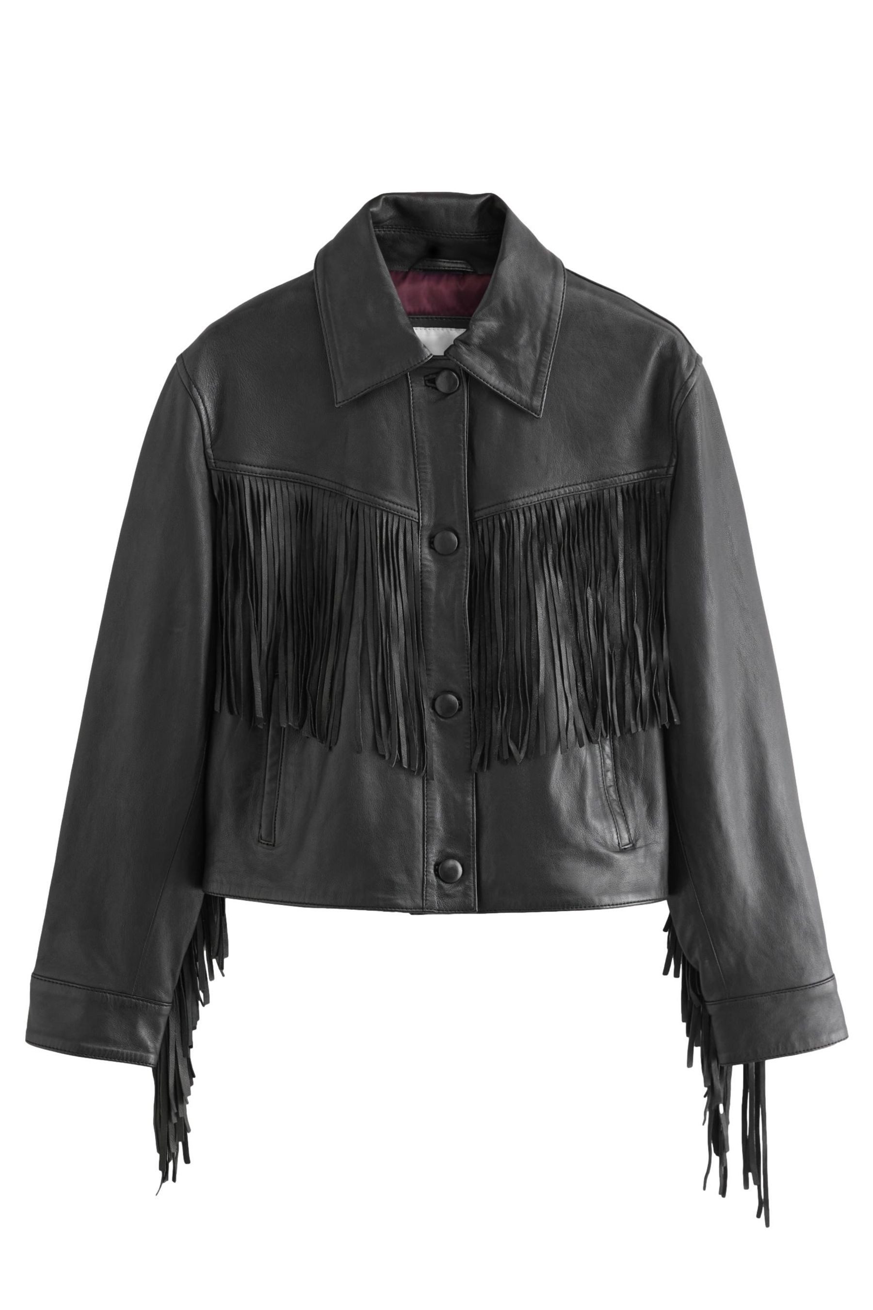 Next Lederjacke Premium Jacke Aus Echtem Leder Mit Fransen 1 St