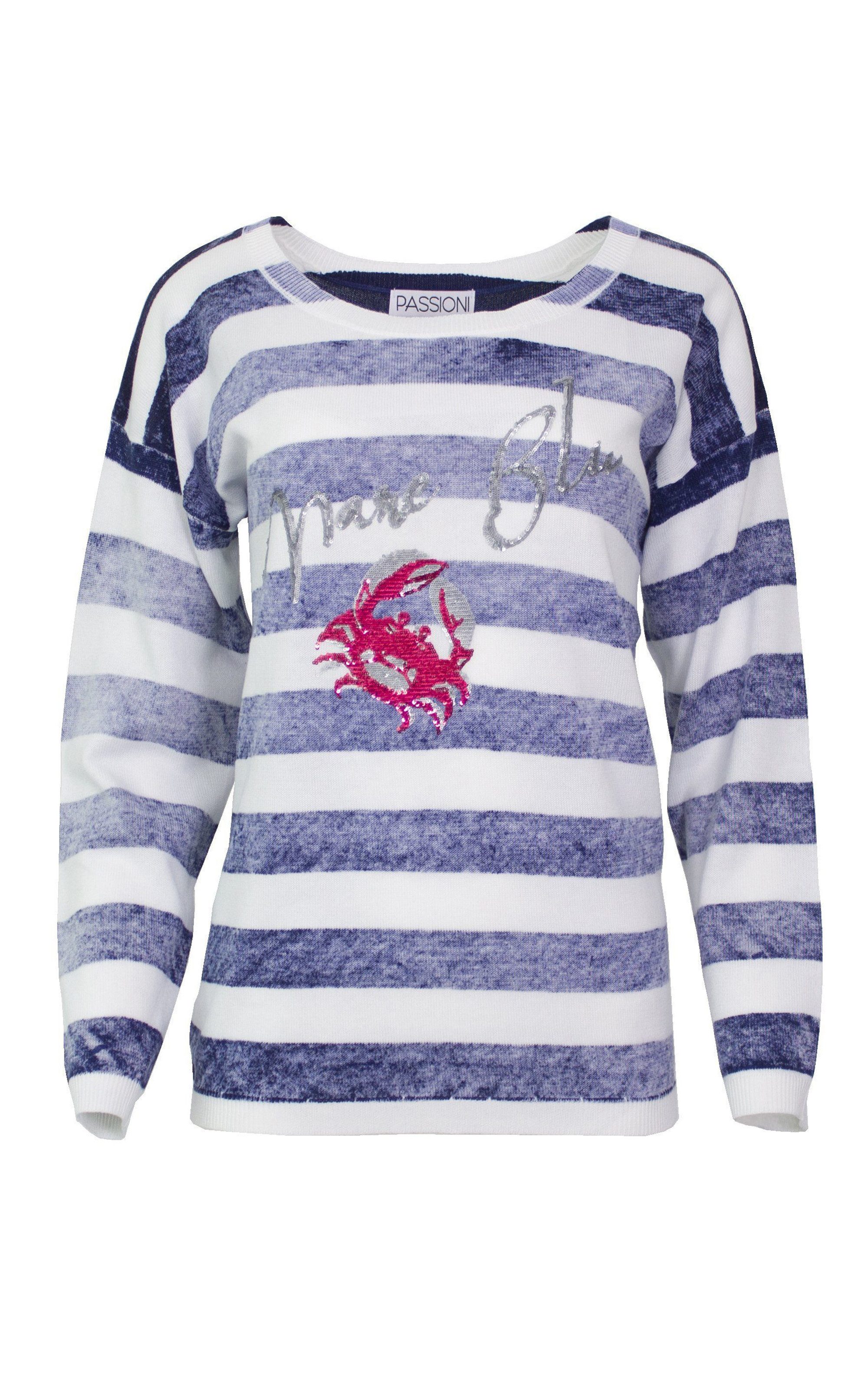 Passioni Strickpullover Strickpullover Mit Modernen Streifendruck Und