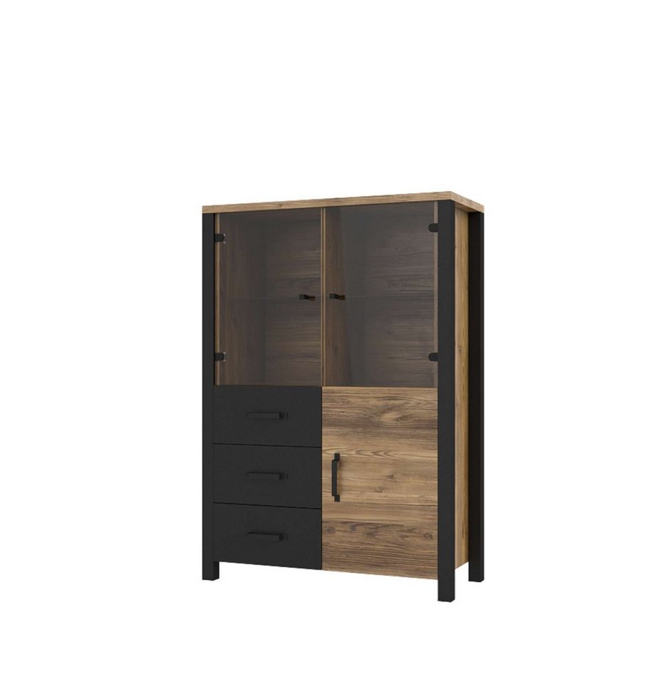 99rooms Vitrine Den Appenzeller Fichte Schwarz Matt Standvitrine