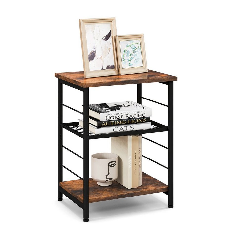 Costway Beistelltisch Mit Verstellbarer Ablage Metallrahmen 385x30x50cm