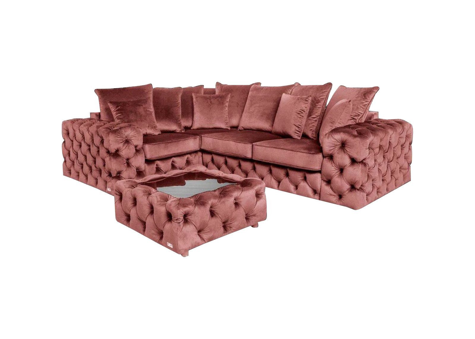 Xlmoebel Ecksofa Chesterfield Ecksofa Samt Polster Ecke Garnitur Neu